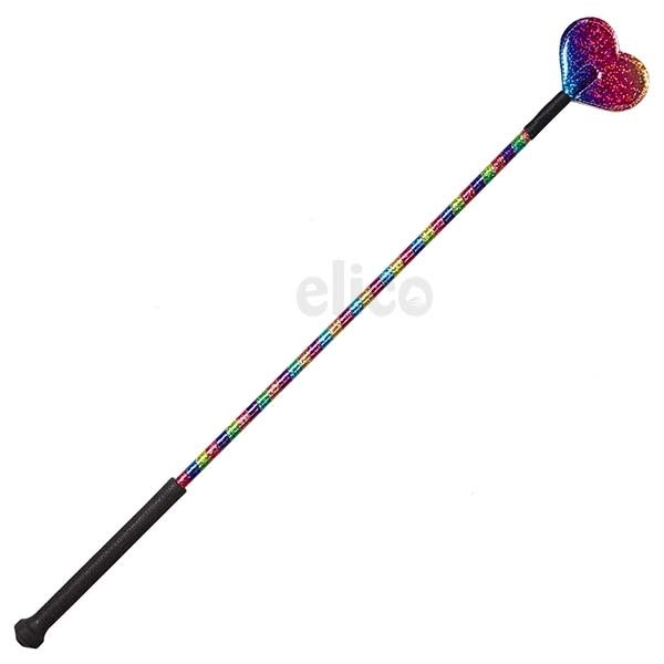 Elico Rainbow Sparkle Whip Heart - Robinsons Equestrian