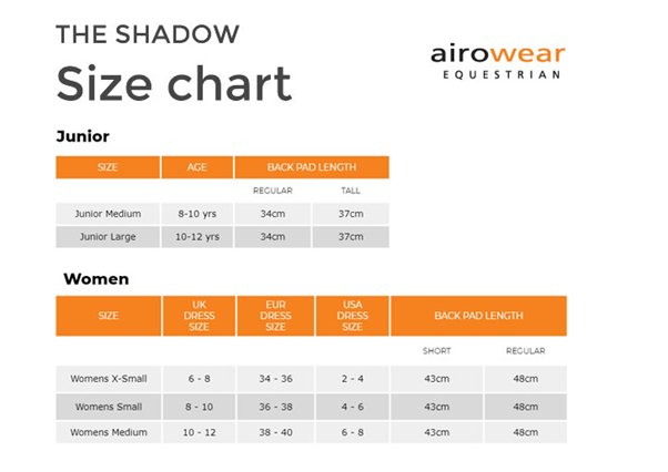 Airowear Adults Shadow Back Protector - Robinsons Equestrian