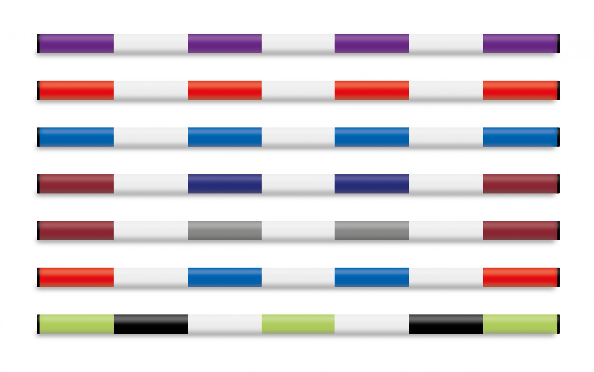 PolyJumps Practice Poles 7 Band 3m 80mm - Robinsons Equestrian