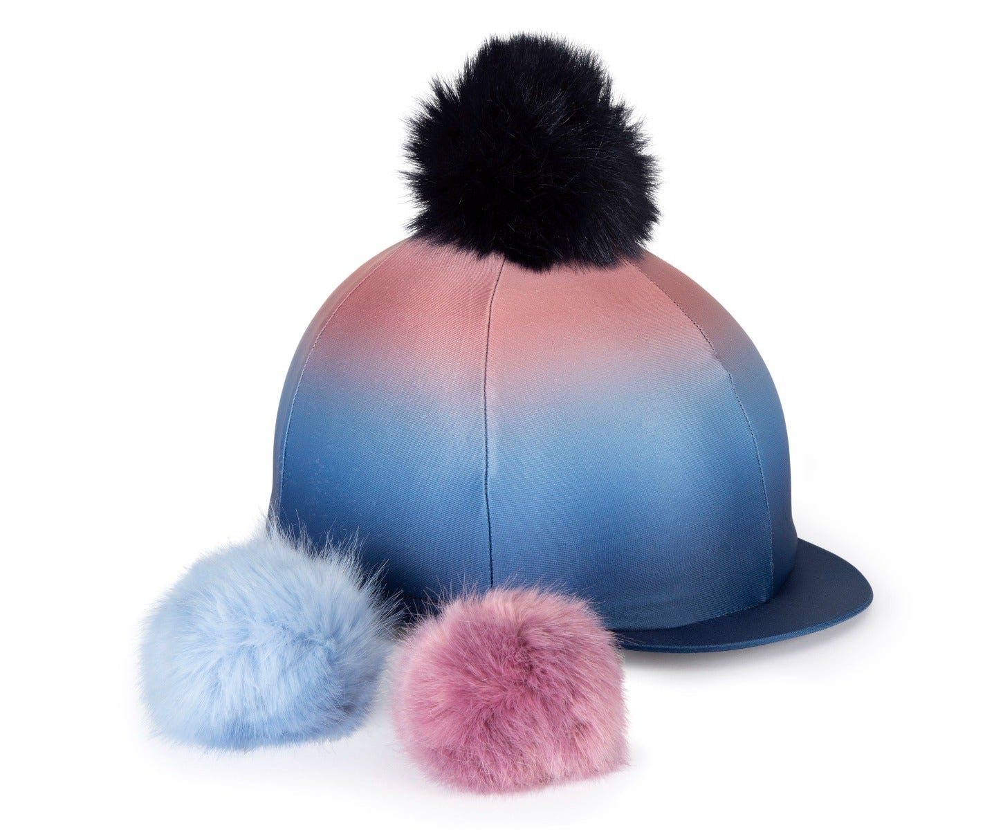 Shires Switch It Aubrion Pom Pom Hat Cover Ombre - Robinsons Equestrian
