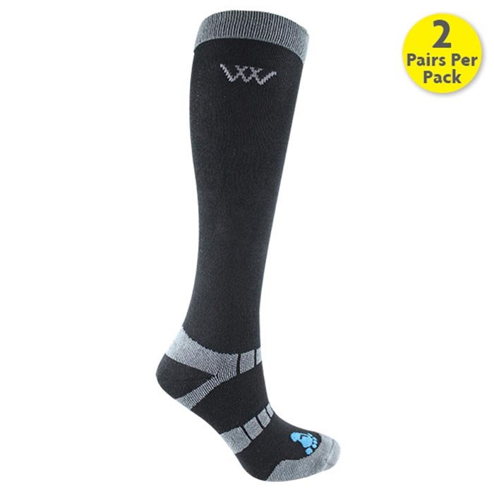 Woof Long Bamboo Waffle Riding Socks - 2pk - Robinsons Equestrian
