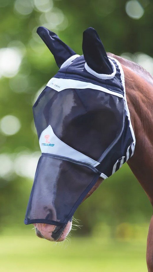 Shires Flyguard Pro Fine Mesh Fly Mask With Ears & Nose - Robinsons ...