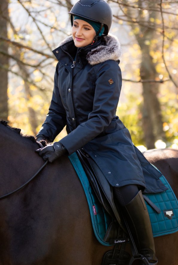 LeMieux Waterproof Long Riding Coat Navy - Robinsons Equestrian