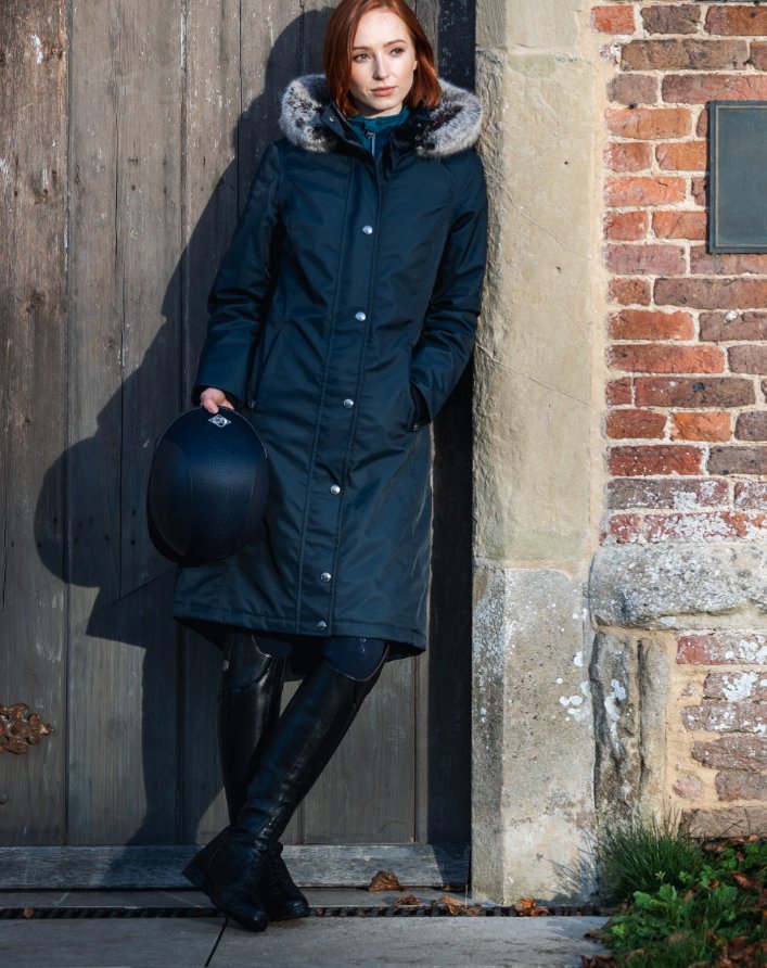 LeMieux Waterproof Long Riding Coat Navy - Robinsons Equestrian
