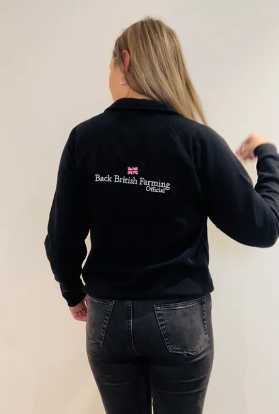 Back British Farming Classic Black 1/4 Zip Jumper - Robinsons Equestrian